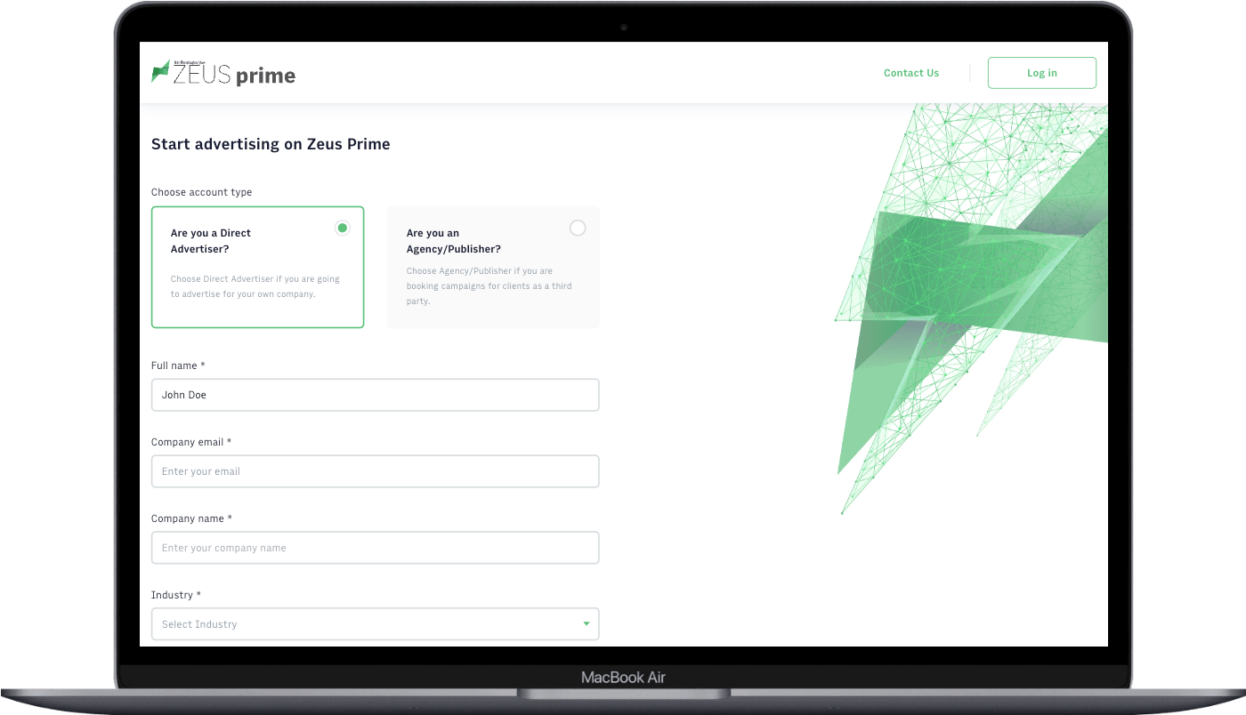 Self-Service Ad Buying Marketplace | Zeus Prime